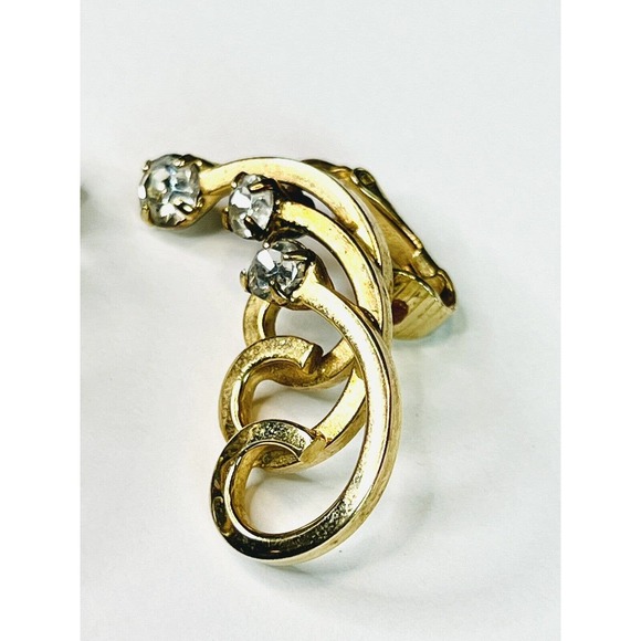 SAC | Jewelry | Vintage Sac Signed Gold Tone Three Stone Delicate Clip ...